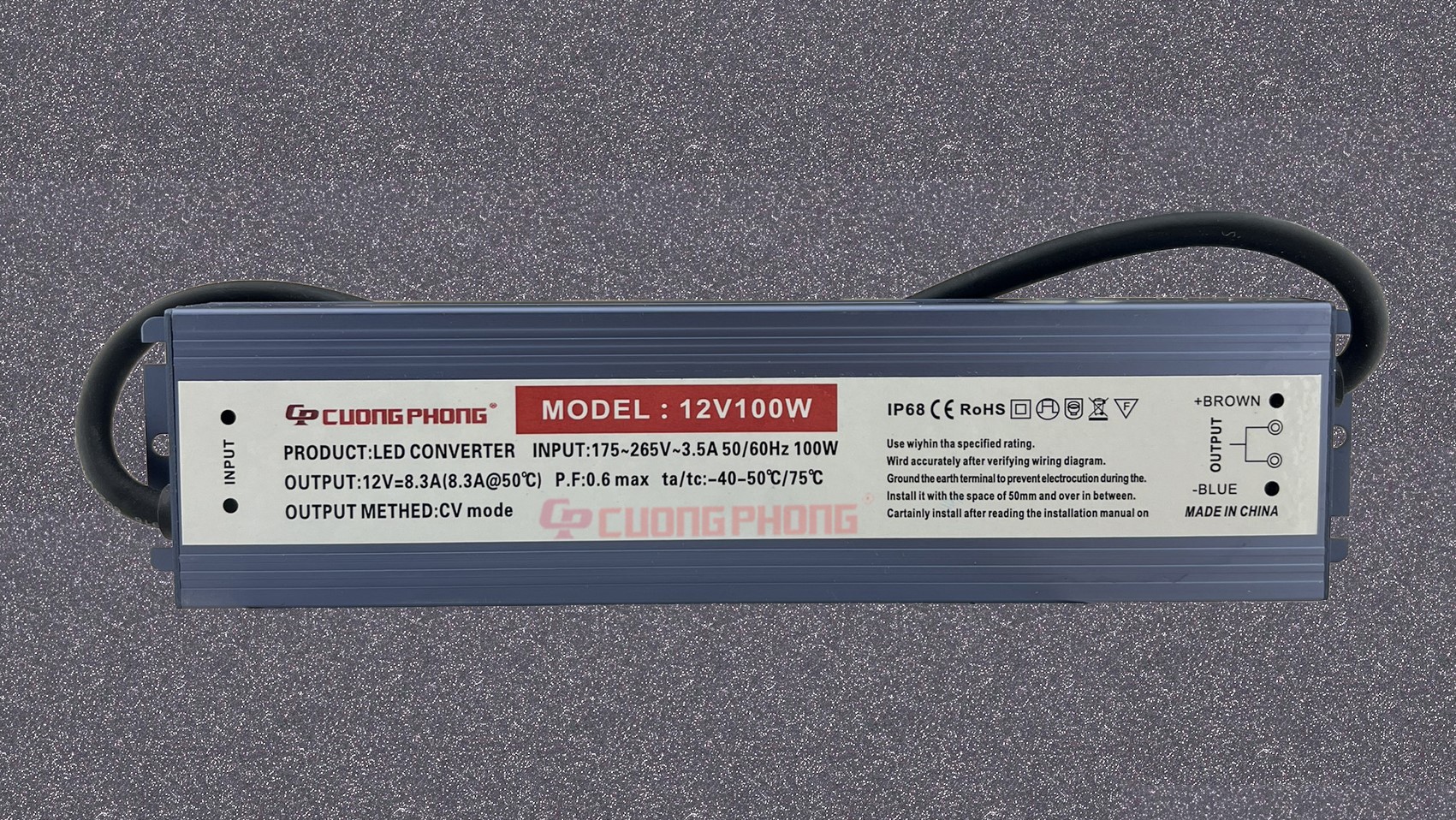 Bộ đổi Nguồn chống nước100w-IP67 - Đèn Led Cường Phong